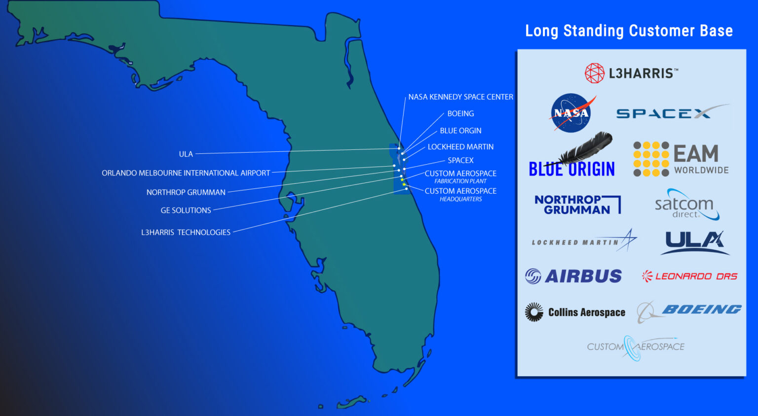 Location - Custom Aerospace | Complex Manufacturing Melbourne, Palm Bay ...